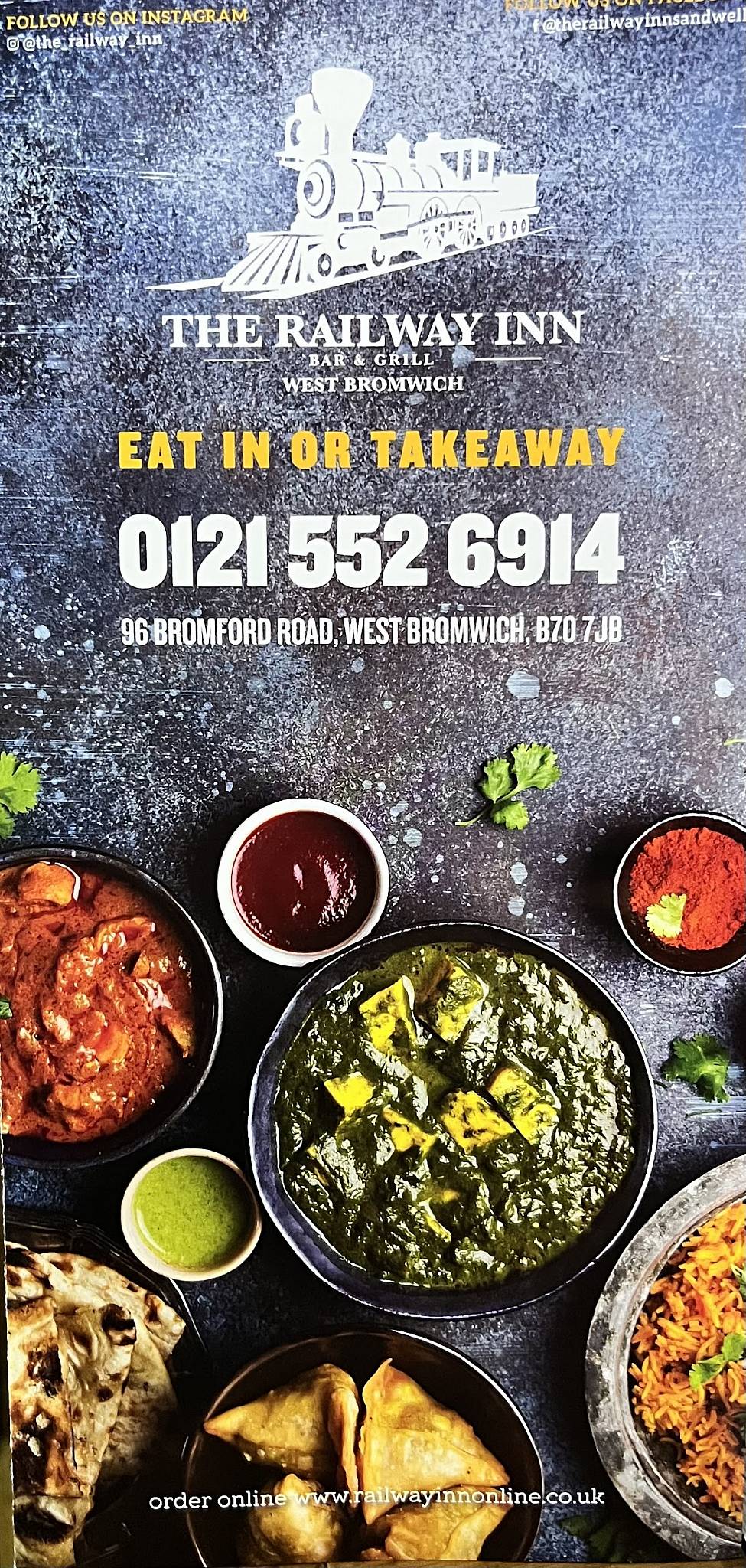 Menu at The Railway Inn pub & bar, West Bromwich, 96 Bromford Ln