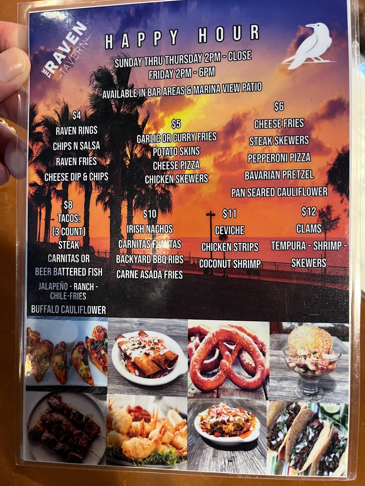 Menu at The Raven Tavern pub & bar, Oxnard