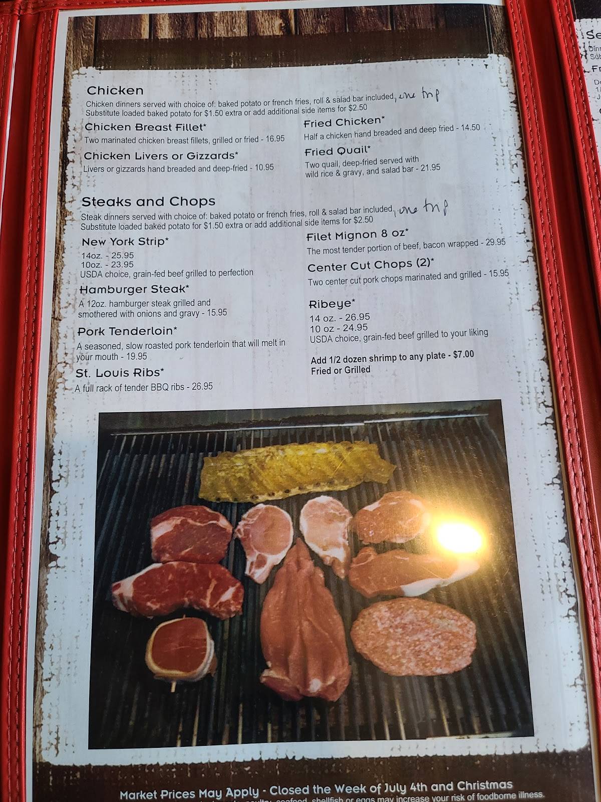 Menu at The Red Barn, Demopolis