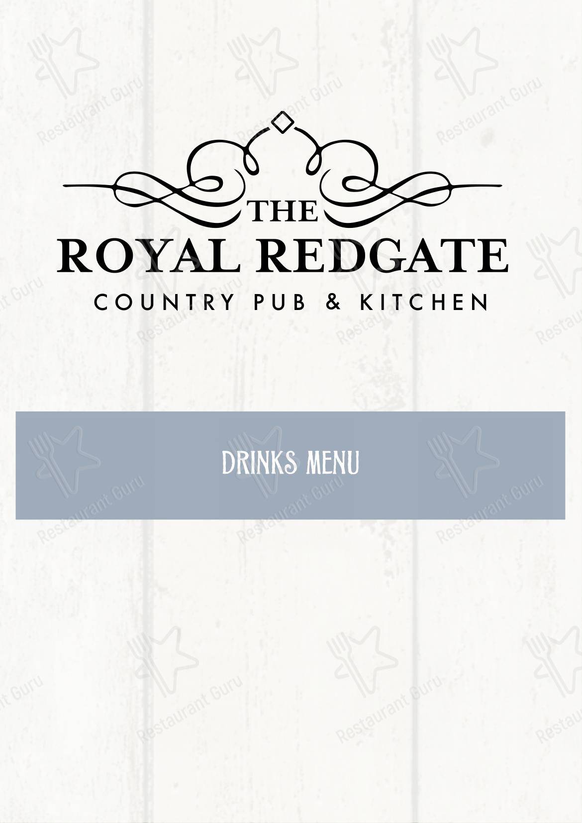 Menu at The Royal Redgate pub & bar, Nuneaton, Watling St