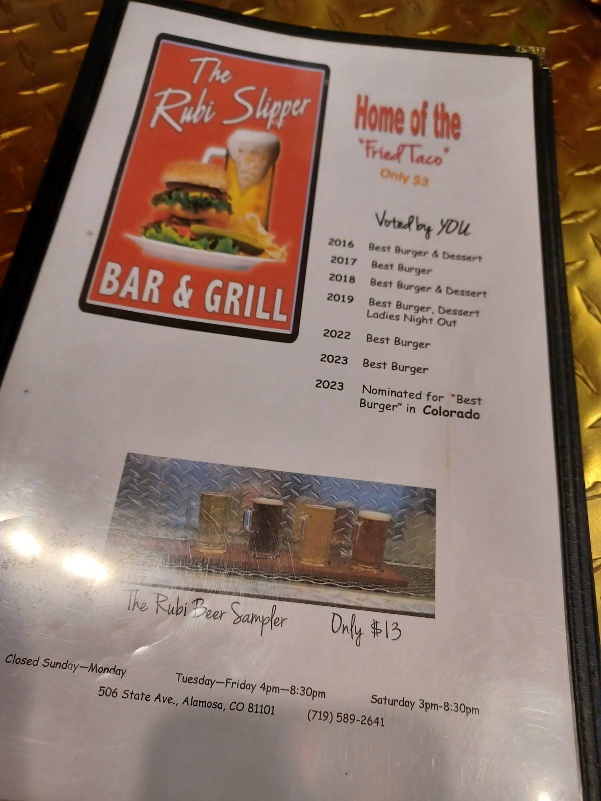 Menu at The Rubi Slipper LLC desserts, Alamosa
