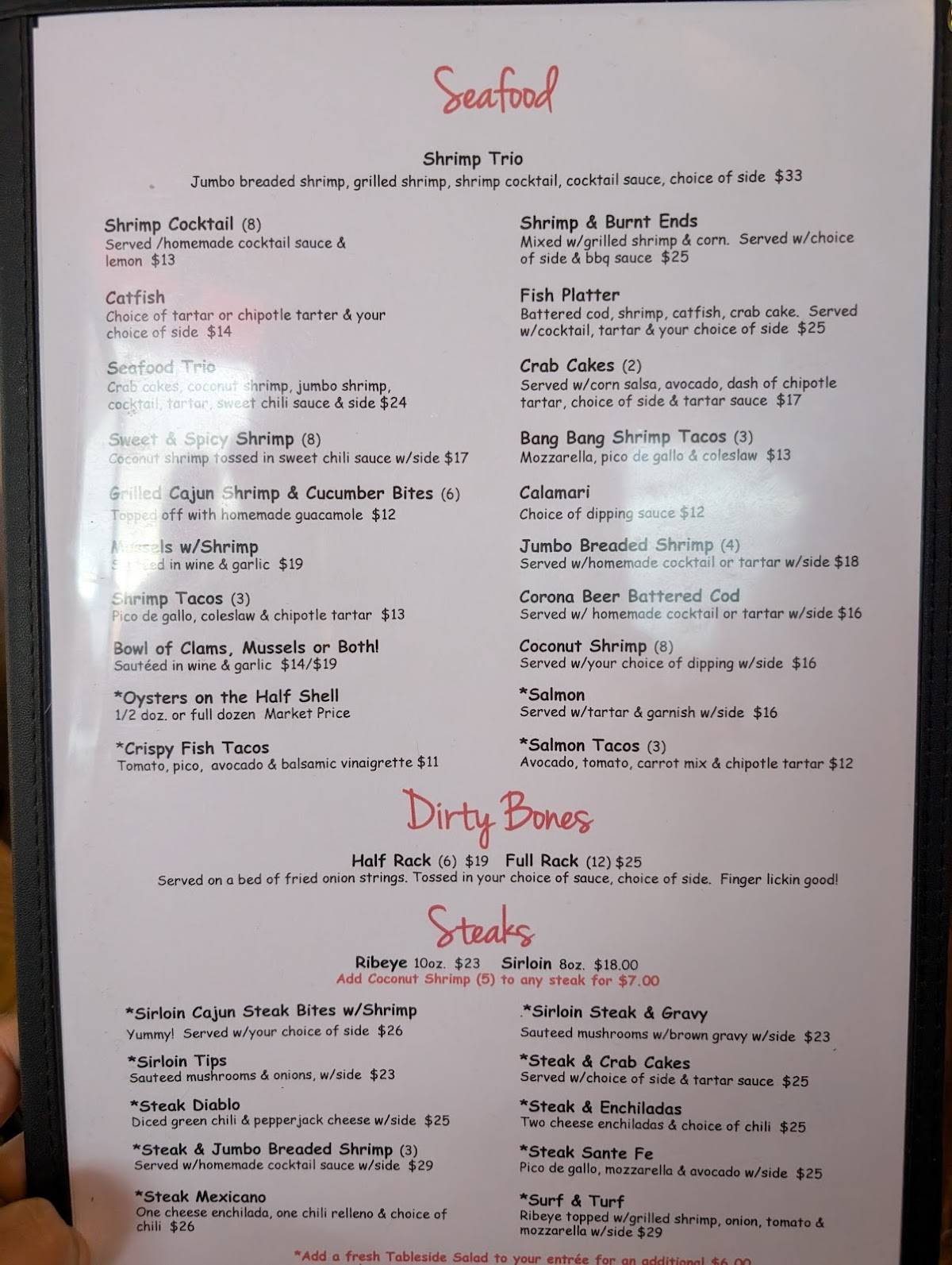 Menu at The Rubi Slipper LLC desserts, Alamosa