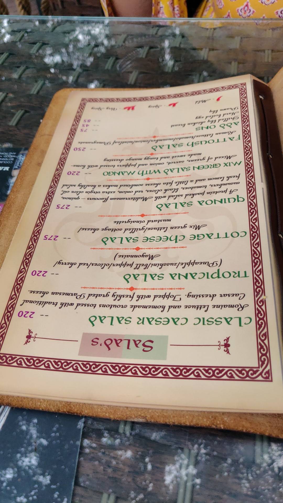 Menu at The Ruin House, Ranchi