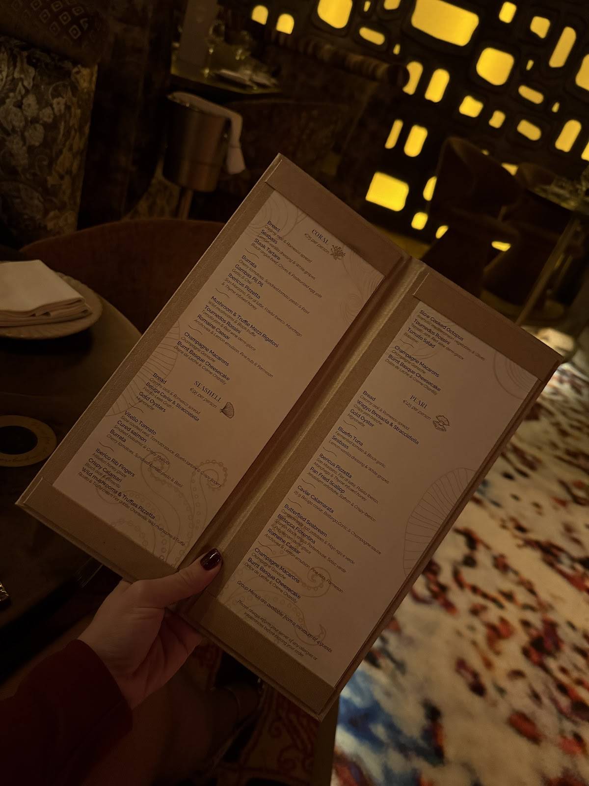 Menu at The SIREN Restaurant & Bar, Amsterdam
