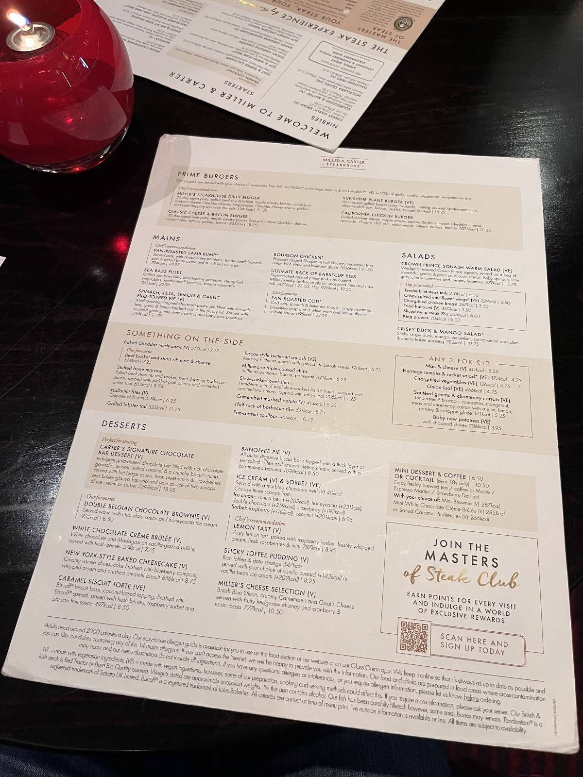 Menu at The Seven Mile Inn pub & bar, Nottingham, Mansfield Rd