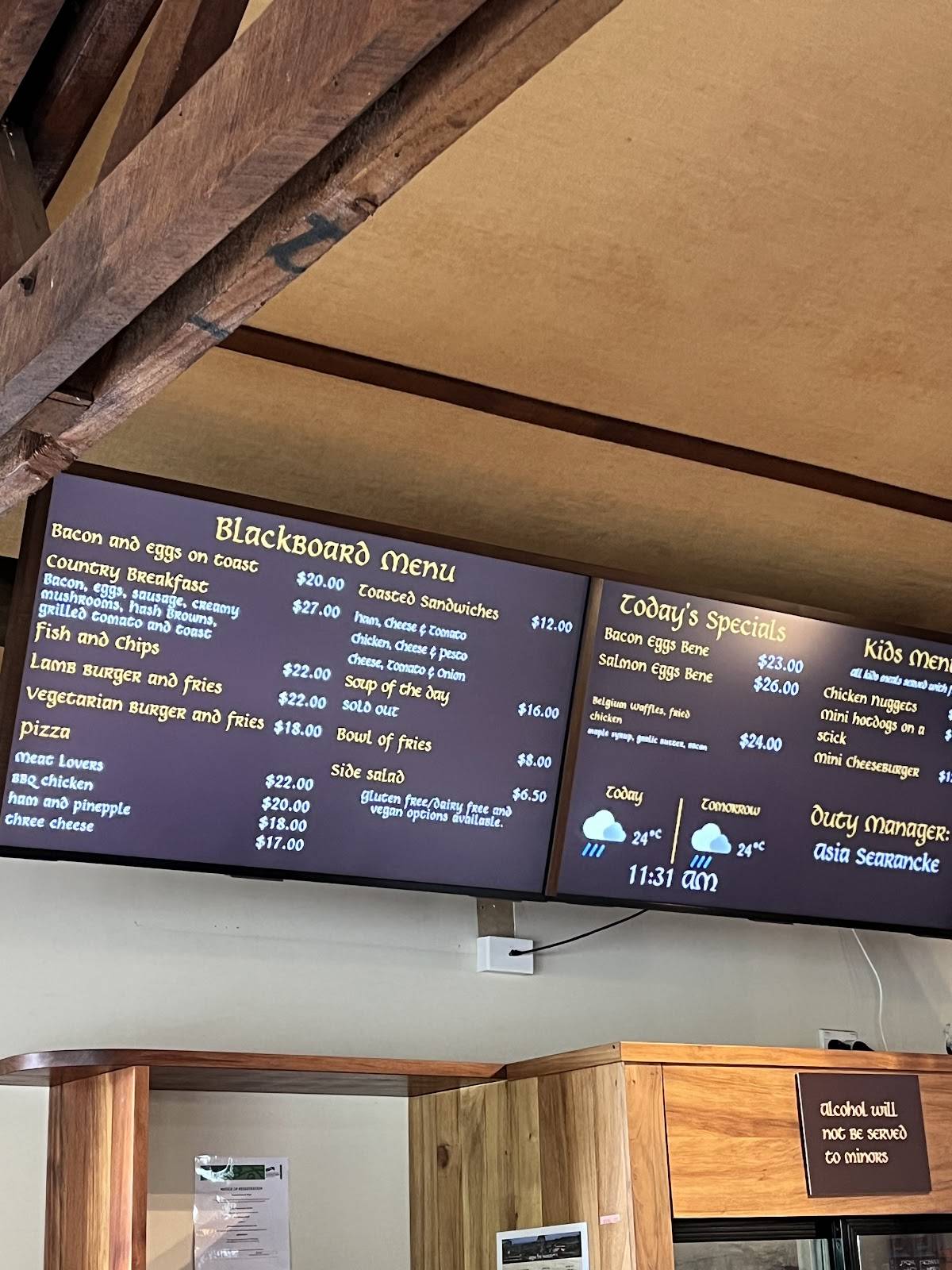 Menu at The Shire's Rest Cafe, Matamata