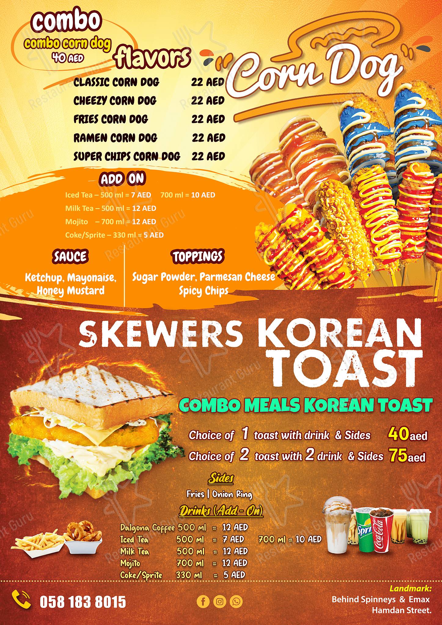 Carta de The Skewers Restaurant, Abu Dabi