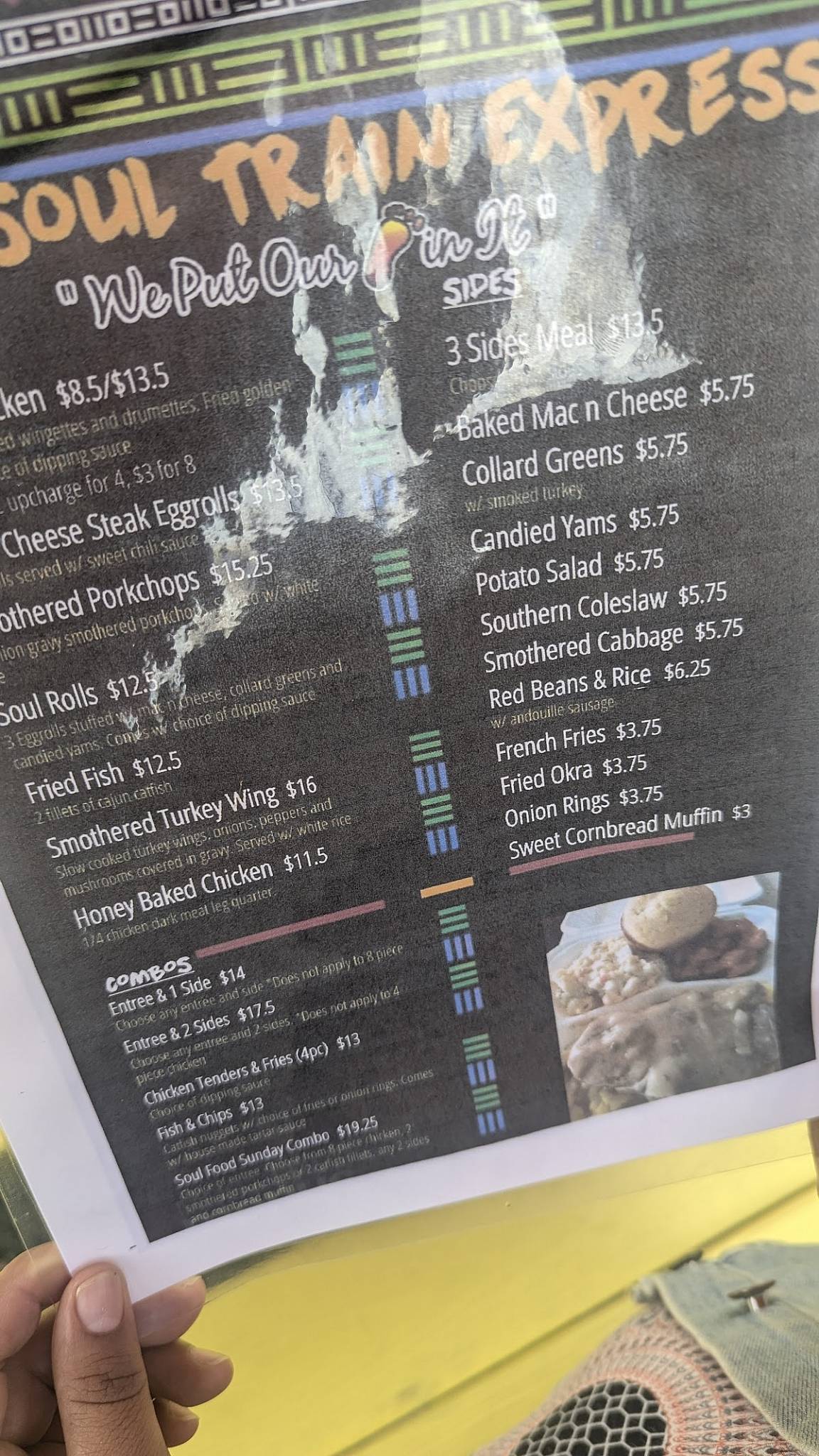Menu at The Soul Train Express restaurant, Haines City