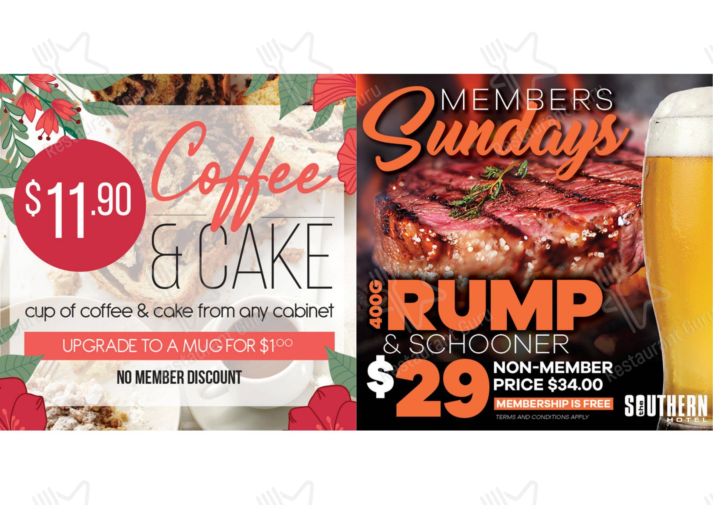 Menu at The Southern Hotel Toowoomba restaurant, Kearneys Spring, 839 ...