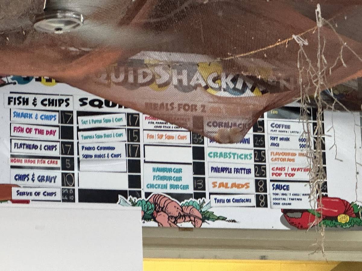 Menu at The Squid Shack restaurant, Emu Point, 1 Swarbrick St
