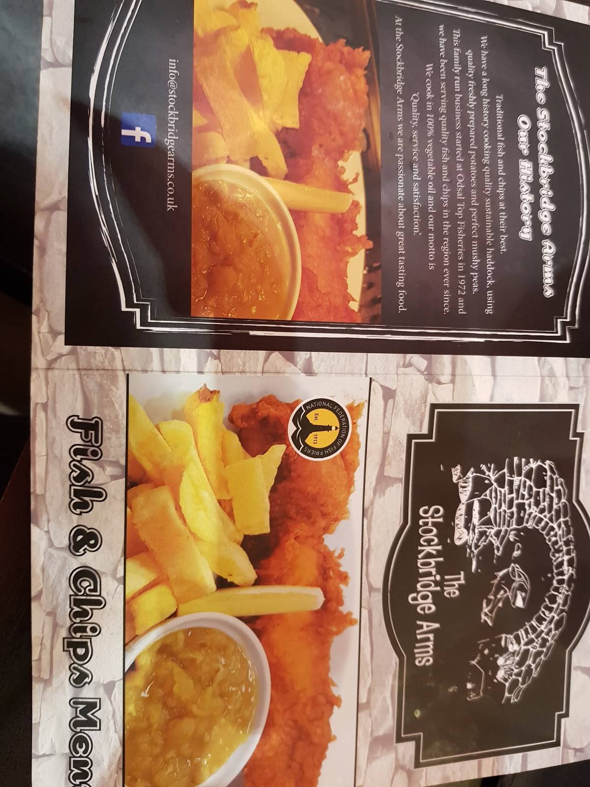 Menu at The Stockbridge Arms restaurant, Keighley