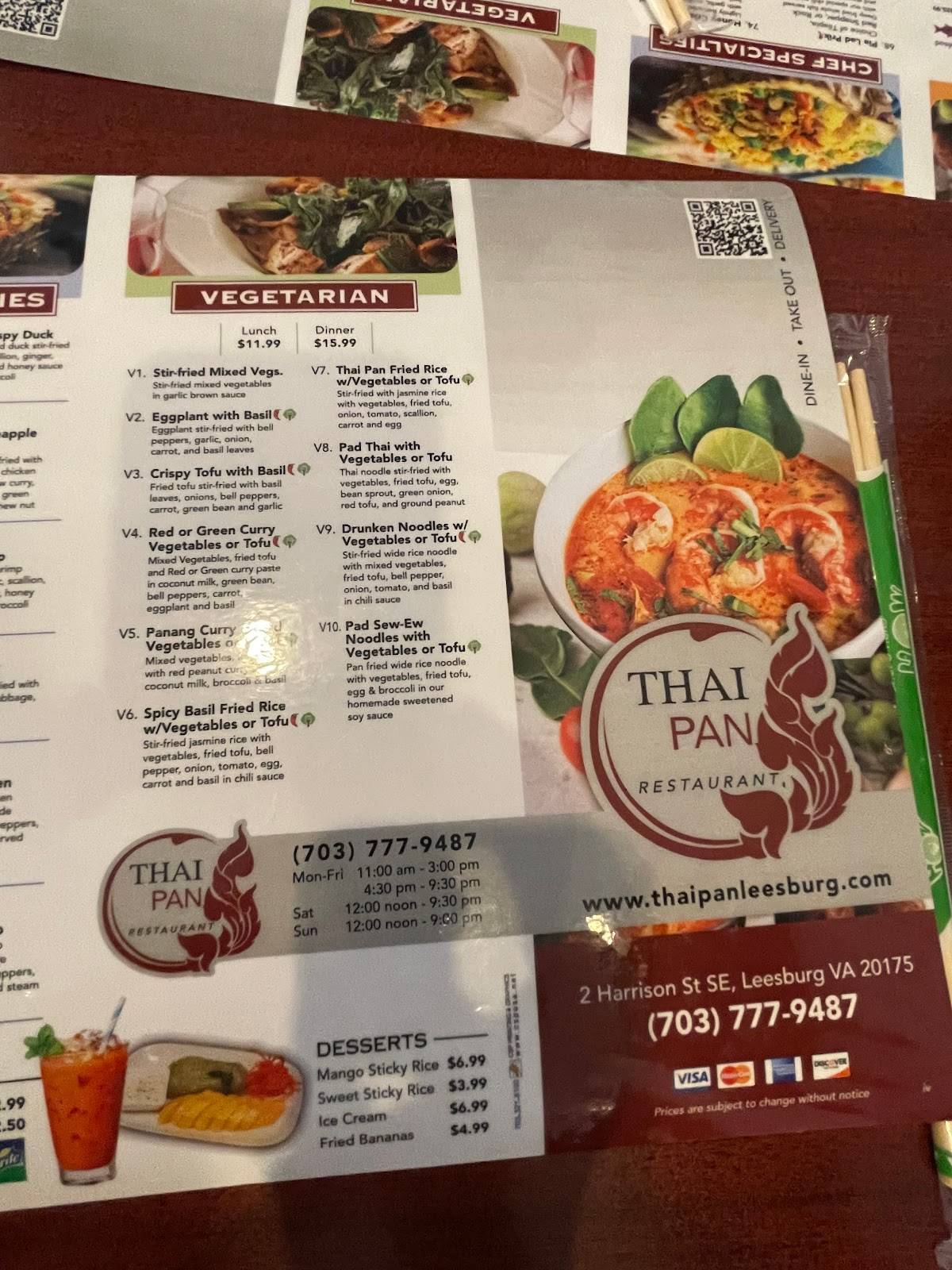 Menu at The Thai Pan Restaurant, Leesburg