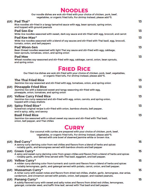 Menu at Top Thai pub & bar, Wenatchee