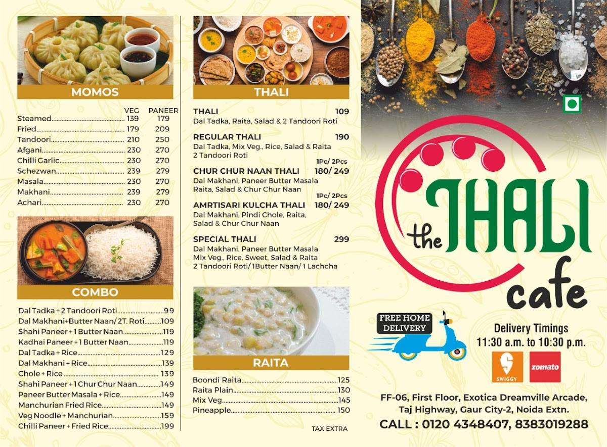 Menu at The Thali Cafe, Greater Noida