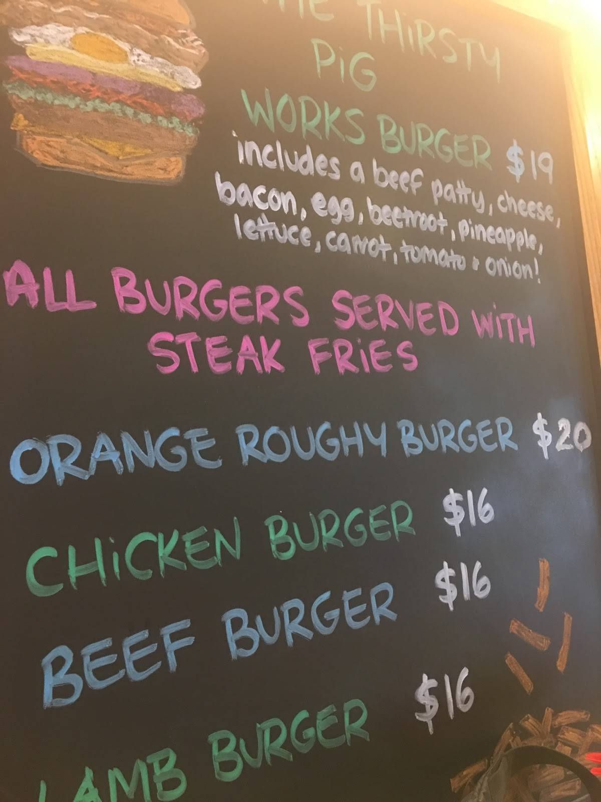 Menu at The Thirsty Pig Picton pub & bar, Picton