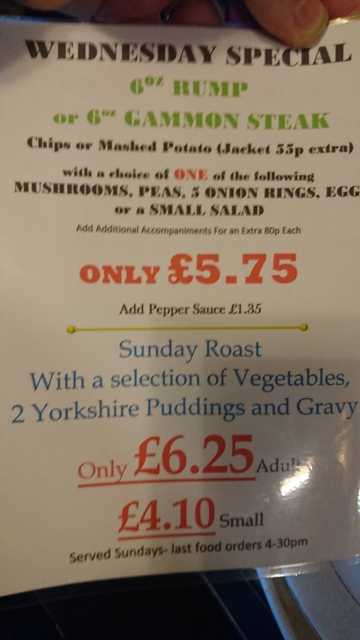 Menu at The Three Pigeons pub & bar, Witney
