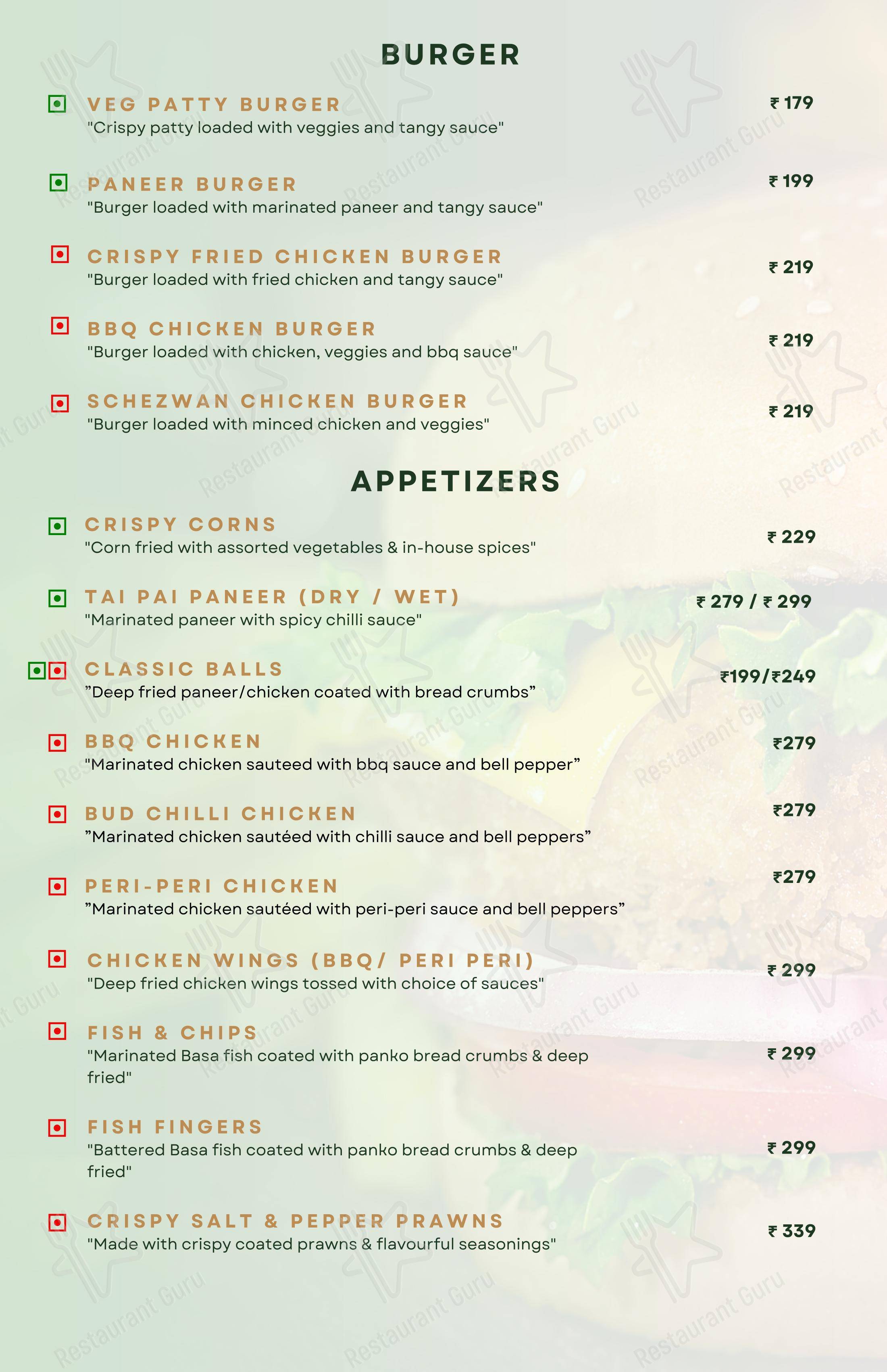 Menu at The Tree Stories Café and Restaurant, Hyderabad