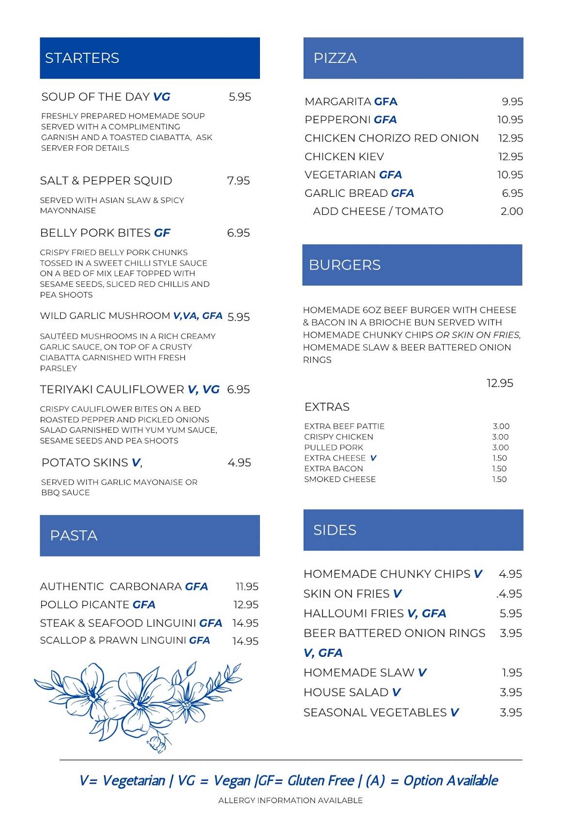 Menu at The Wavendon pub & bar, Sunderland