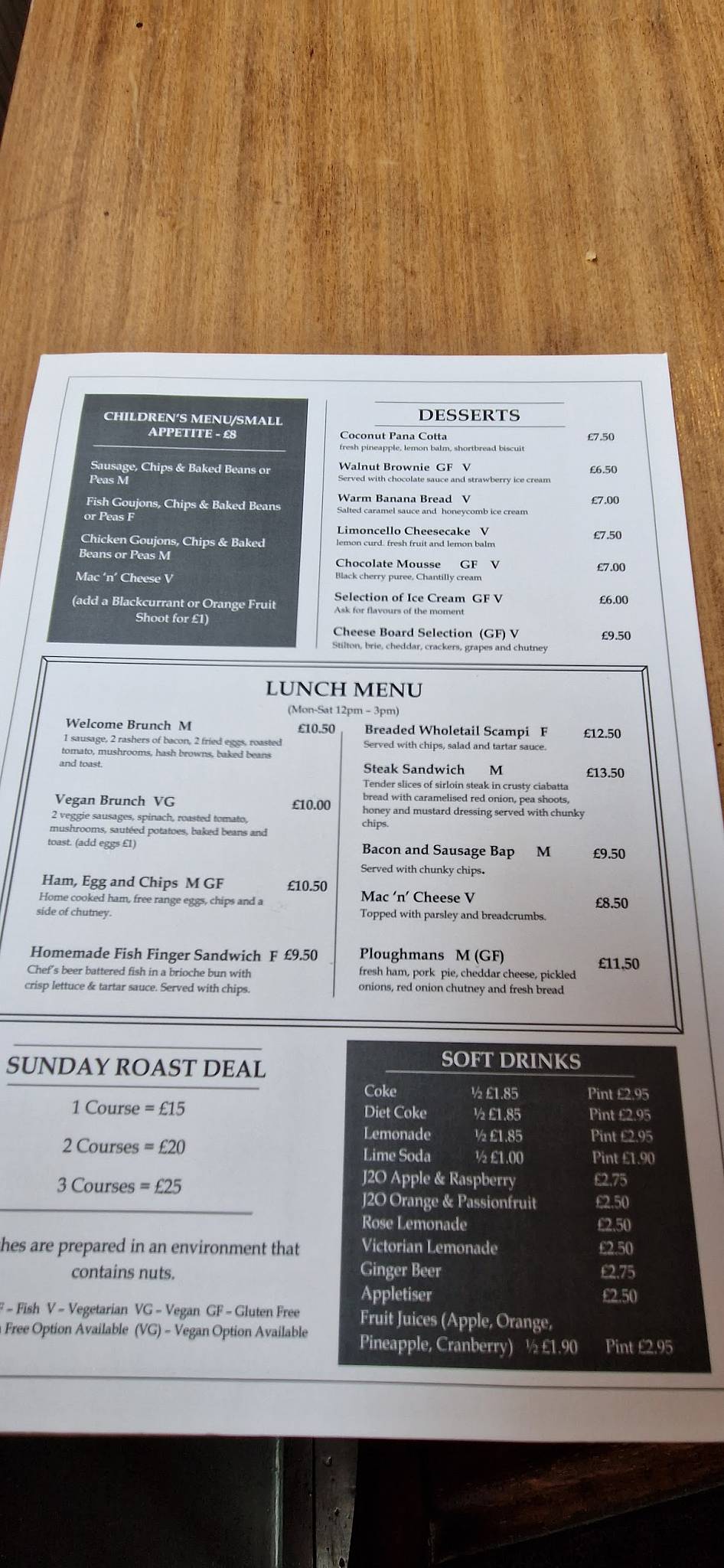 Menu at The Welcome pub & bar, Saint Leonards