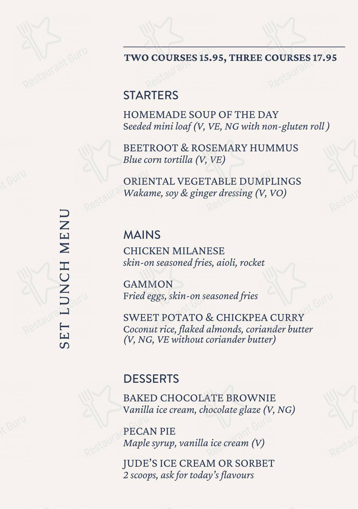 Menu at The White Bear pub & bar, Warlingham, Fairchildes Rd