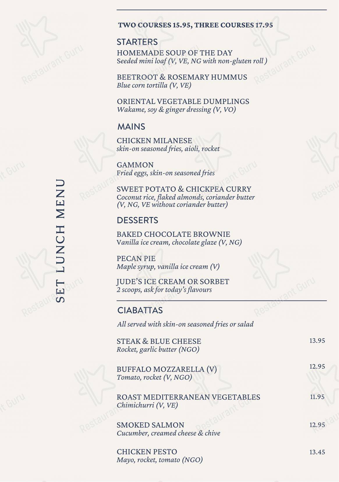 Menu at The White Bear pub & bar, Croydon, Fairchildes Rd
