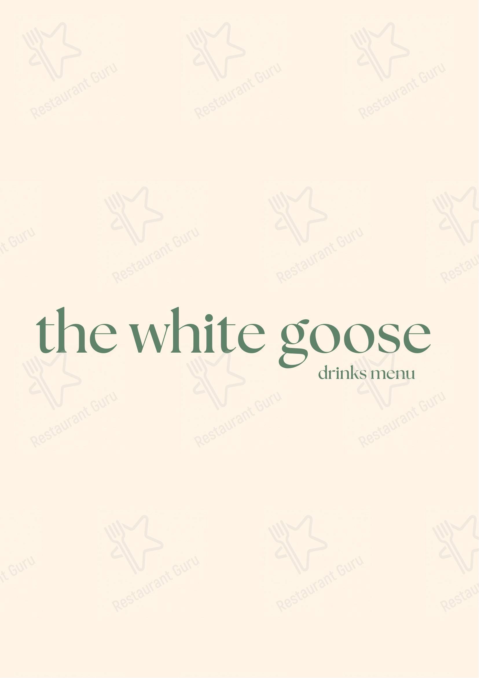 Menu at The White Goose restaurant, Dundee