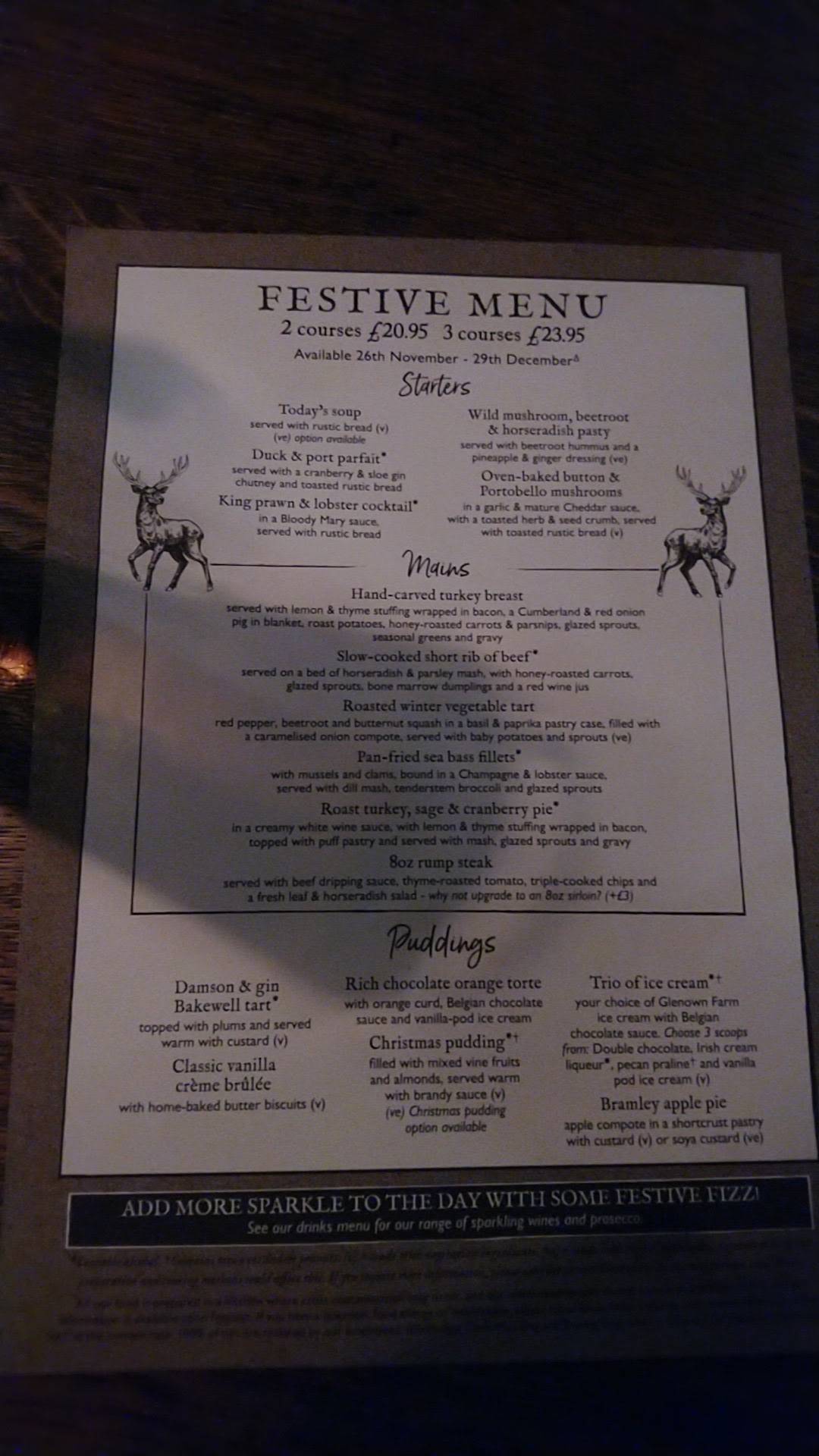 Menu at The White Hart pub & bar, Beaconsfield