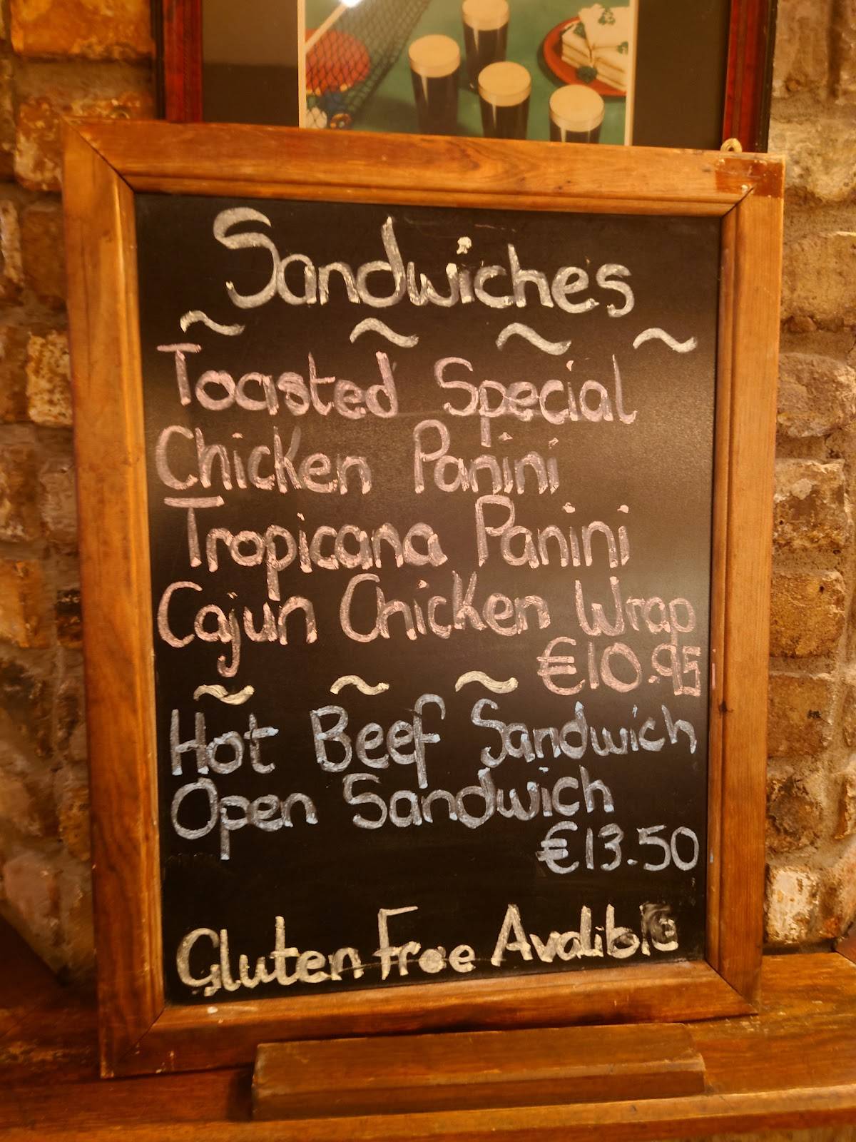 Menu at The Wilton Pub & Restaurant, Cork