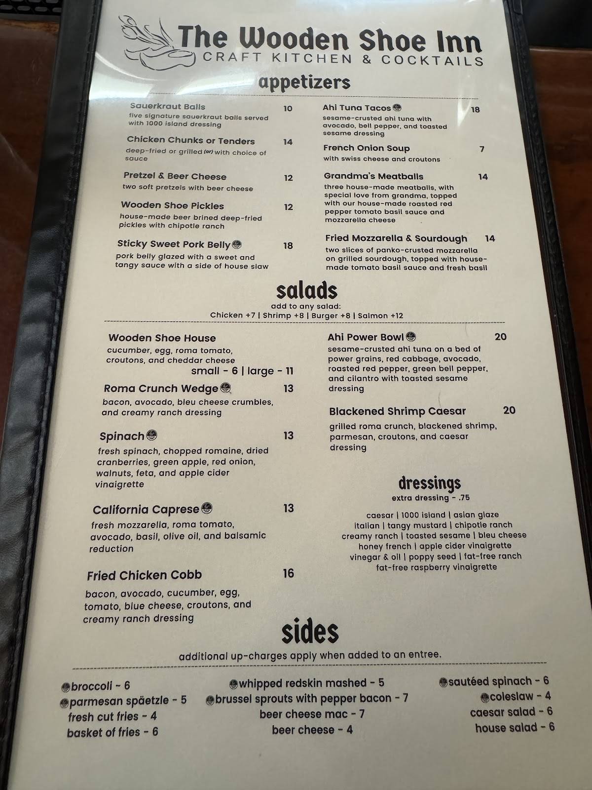 Menu at The Wooden Shoe Inn restaurant, Minster