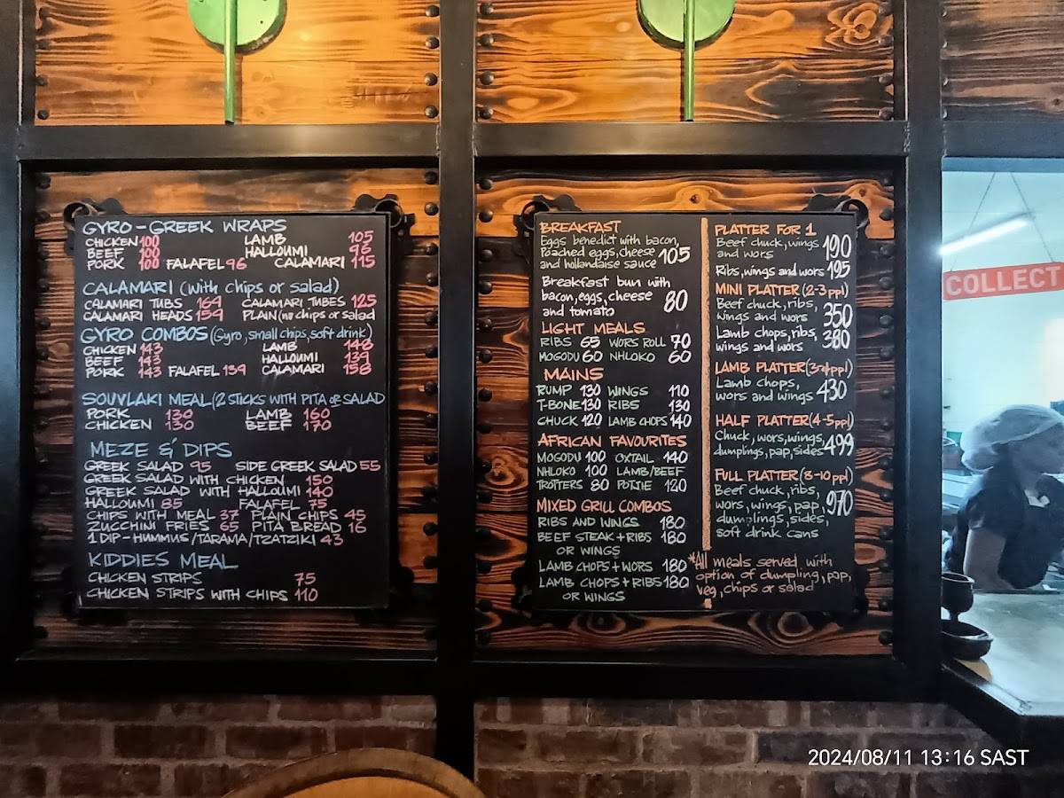 Menu at The Yard Eatery, Midrand