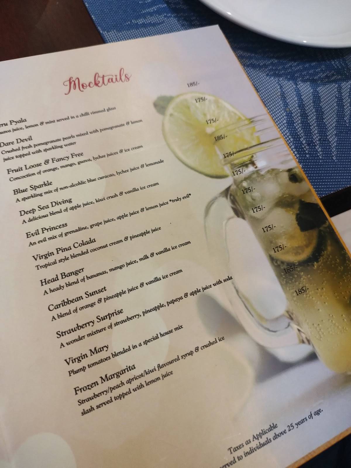 Menu at The Yellow Chilli, Ludhiana