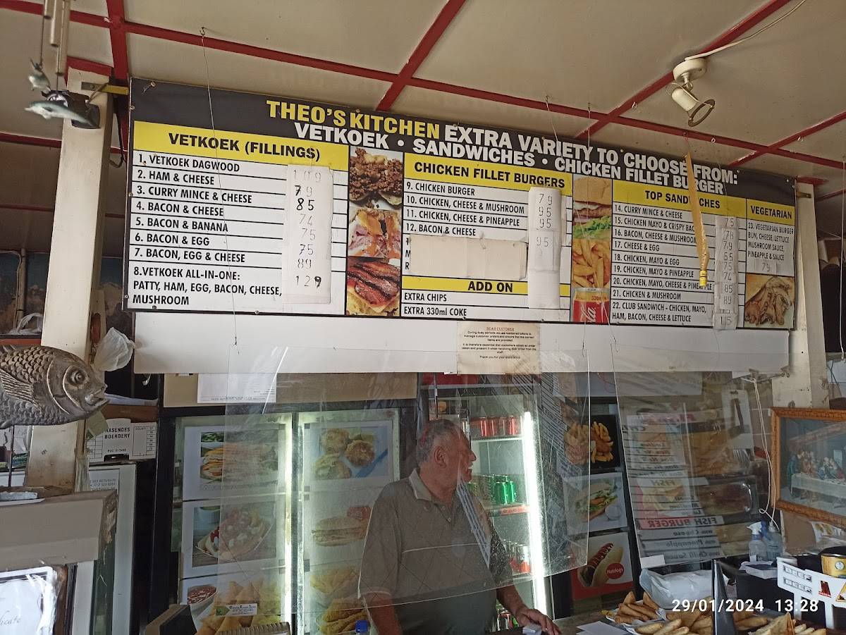 Menu at Theo's Kitchen restaurant, Centurion