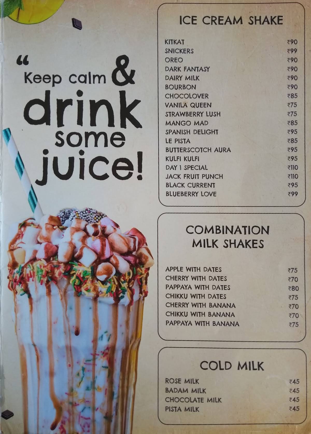 Menu at DAY 1 CAFE Thiruvalla, Thiruvalla