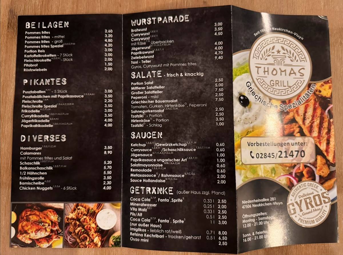 Menu au Thomas - Grill restaurant, Neukirchen-Vluyn