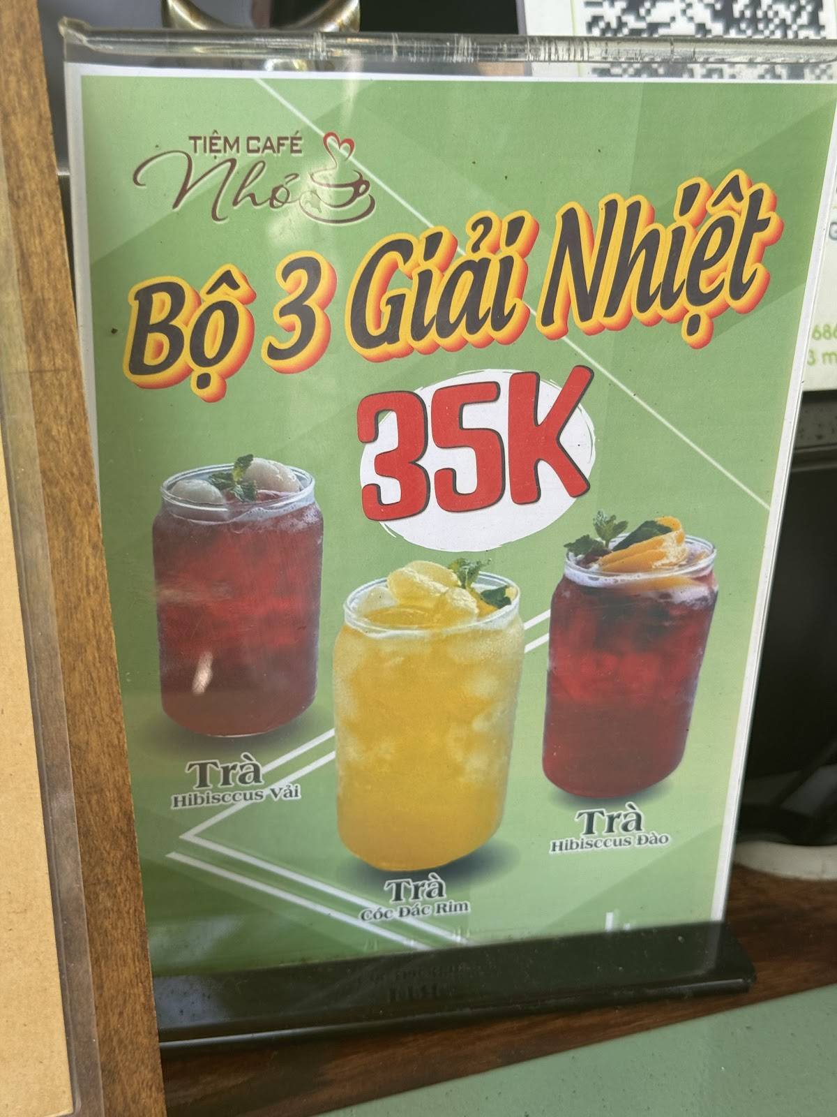 Menu at Tiệm Café Nhỏ, Ninh Hòa