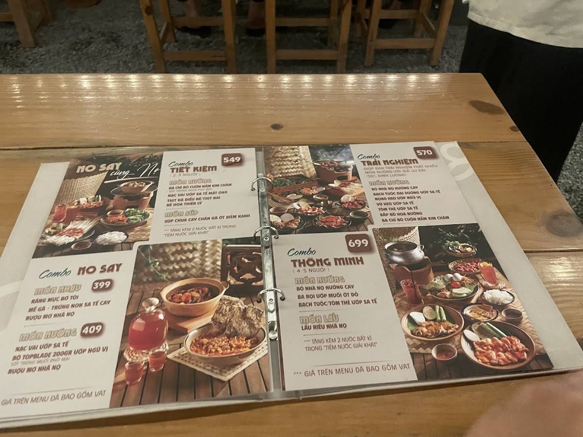 Menu at Tiệm Nướng Nọ Trong Vườn restaurant, Ho Chi Minh City