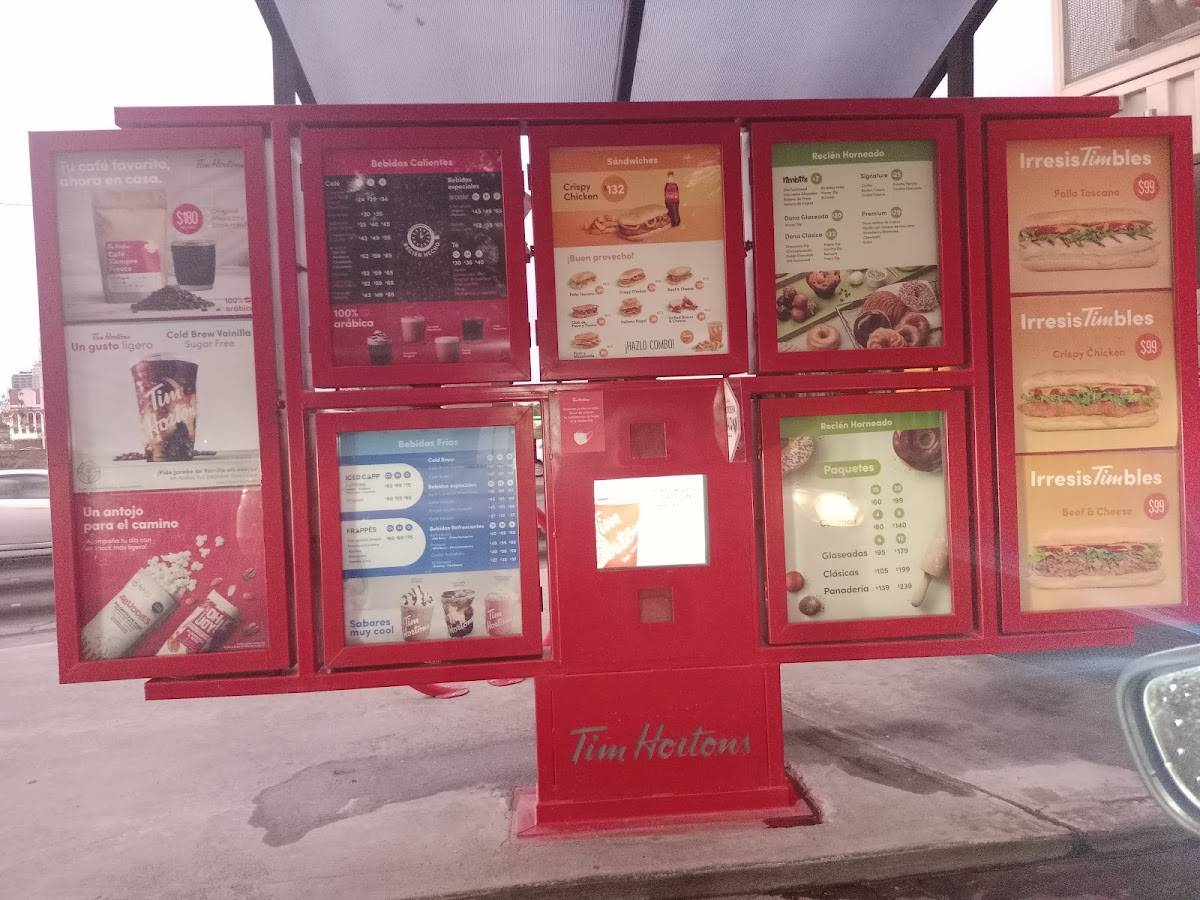 Carta del café Tim Hortons Ayutla, Monterrey, Av. Ignacio Morones ...