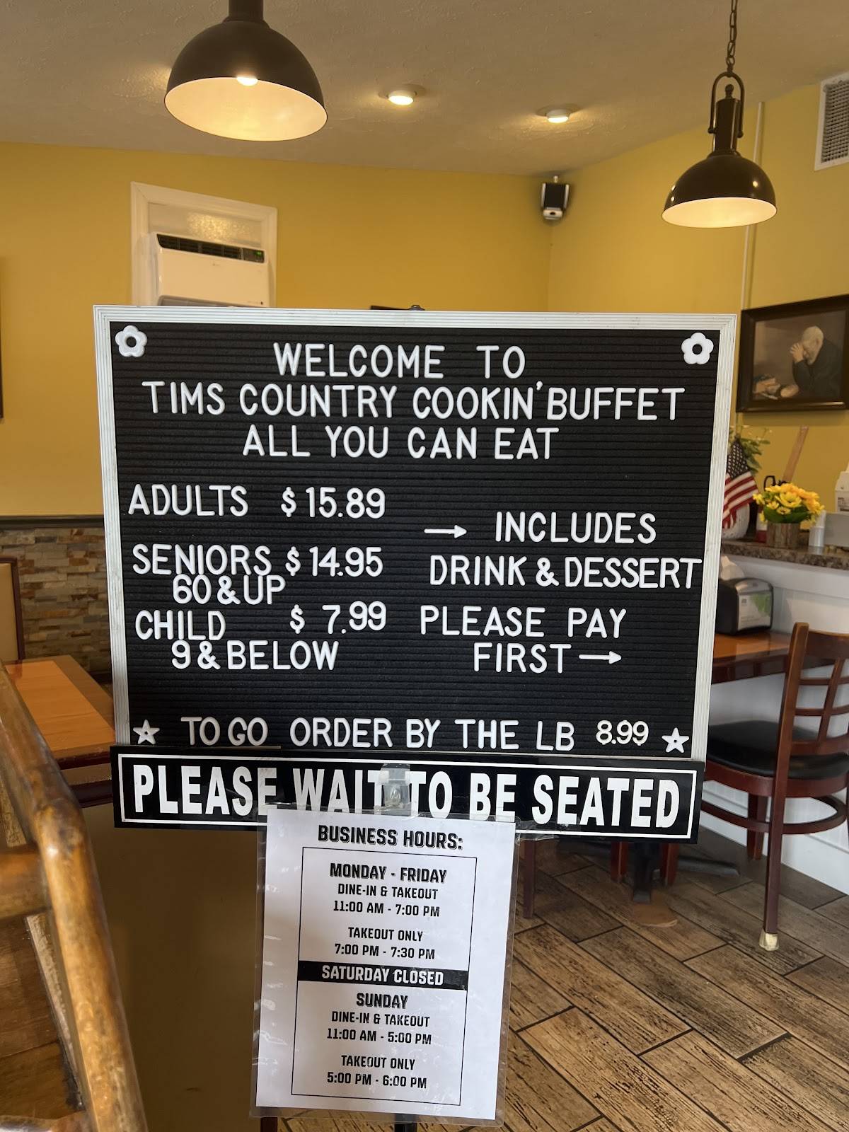 Menu at Tim's Country Cookin restaurant, Griffin