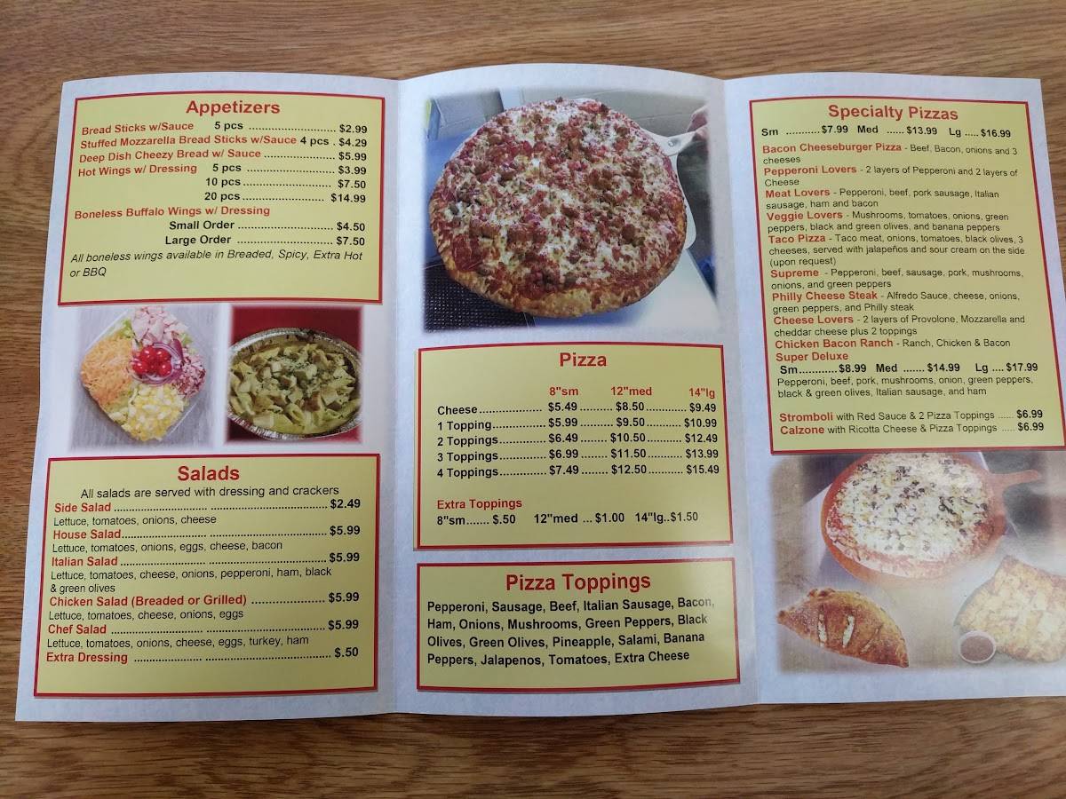 Menu at Tiny Town Pizza & Subs pizzeria, Guthrie