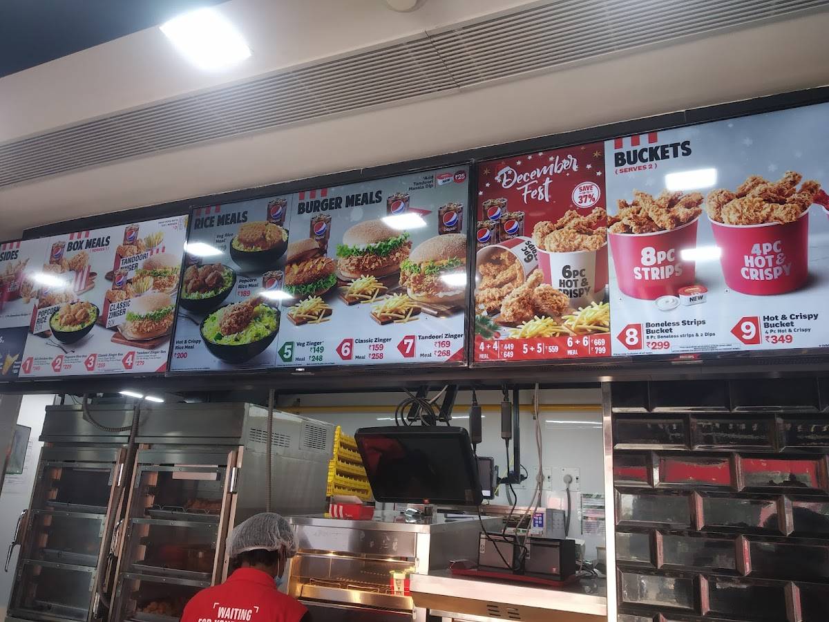 Menu at KFC, Tiruppur