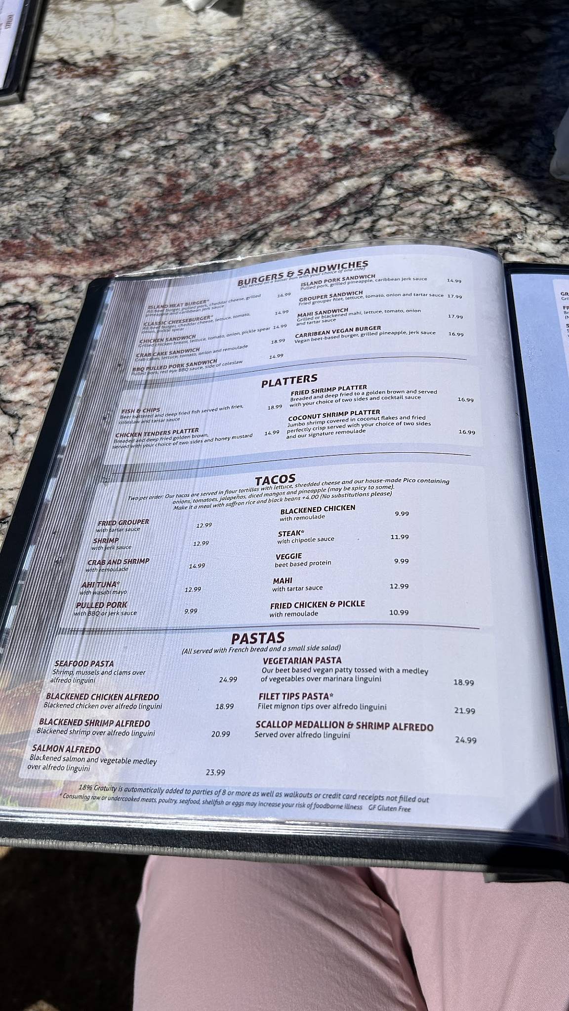 Menu at Pier 220 Seafood and Grill restaurant, Titusville