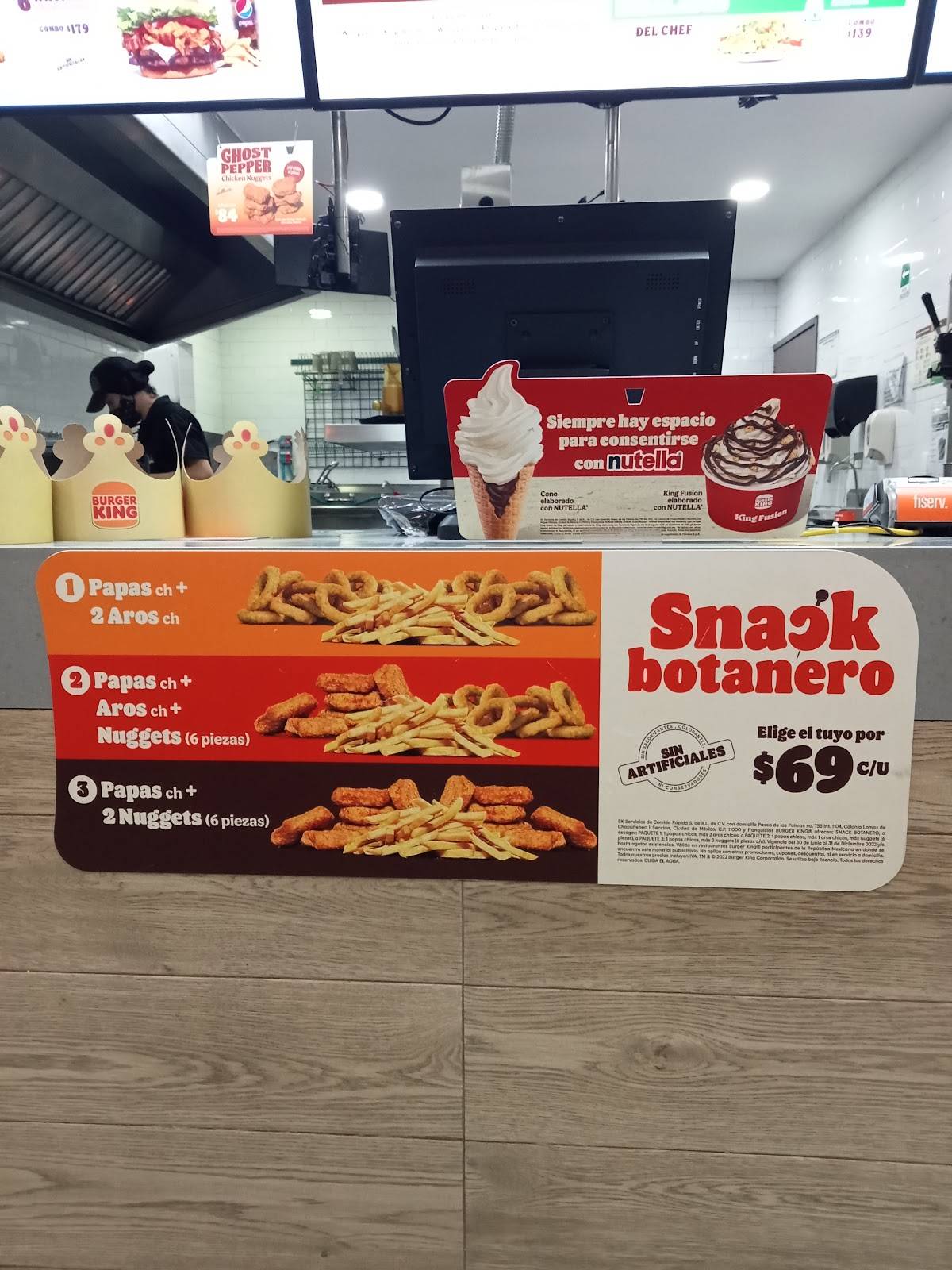 Carta del restaurante Burger King, Tizayuca