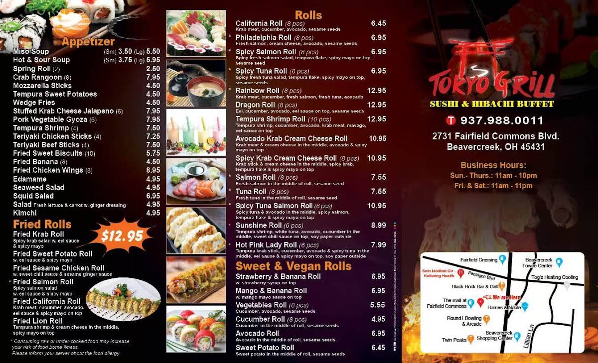 Menu at Tokyo Grill & Sushi Buffet - Beavercreek restaurant, Beavercreek