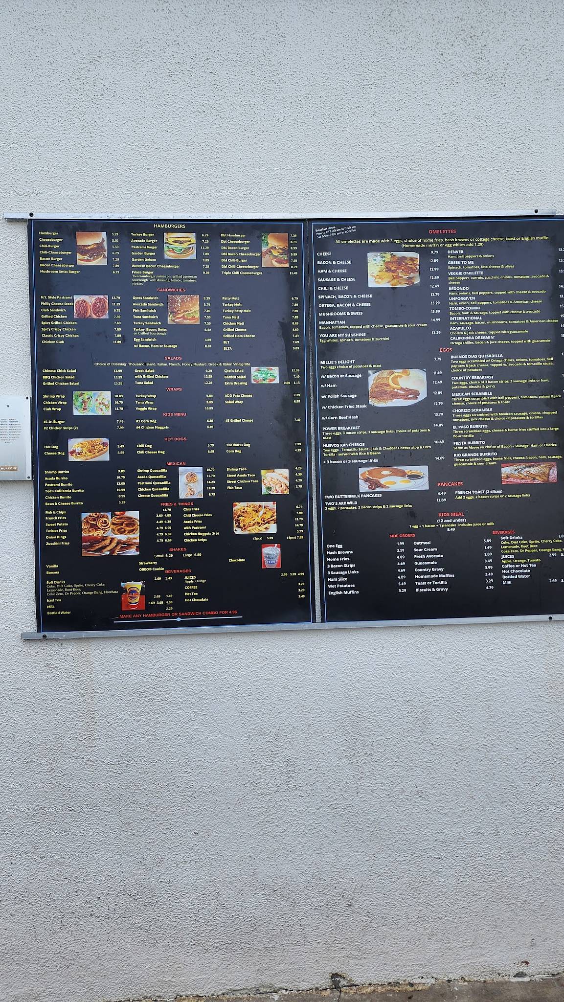 Menu at Tomboy's Famous Chiliburgers restaurant, Manhattan Beach