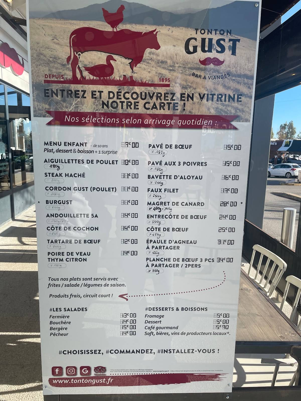 Menu au Tonton Gust La Garde restaurant, La Garde