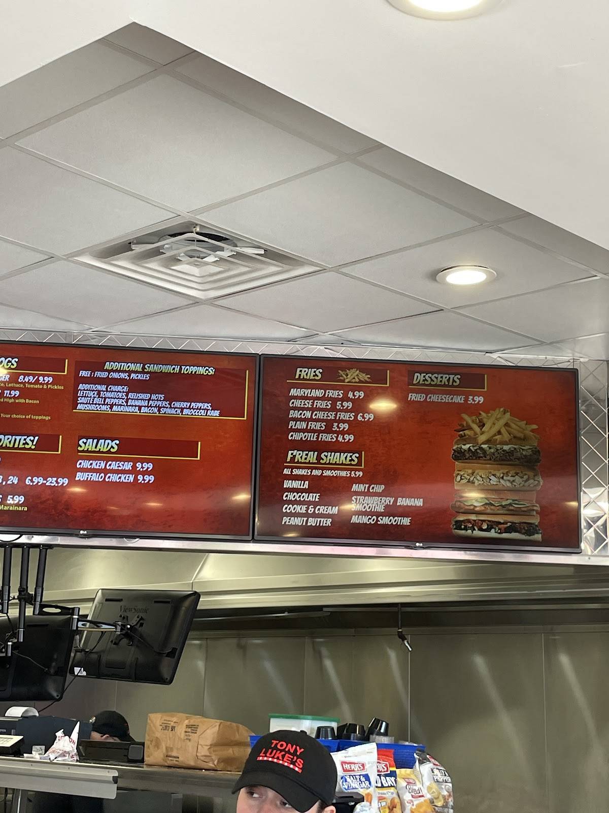 Menu at Tony Luke's restaurant, Ocean City, 3324 Coastal Hwy