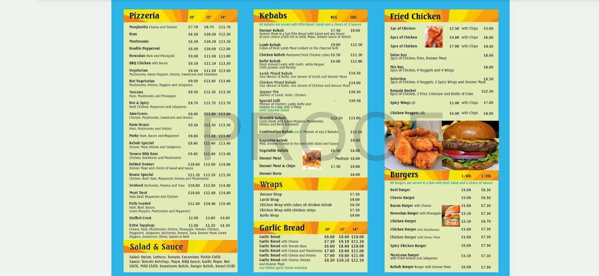 Menu at Top Taste fast food, Frodsham, 111 Main St