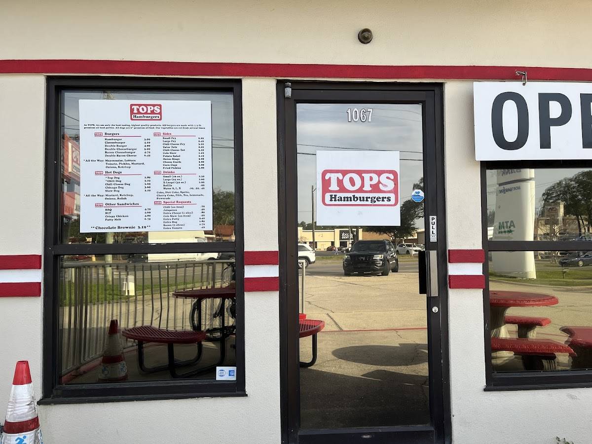 Menu at Tops Choice Hamburgers restaurant, Niceville
