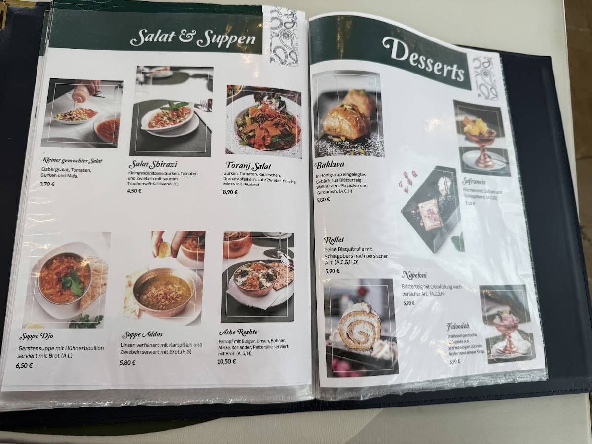 Speisekarte von Toranj Restaurant, Wien