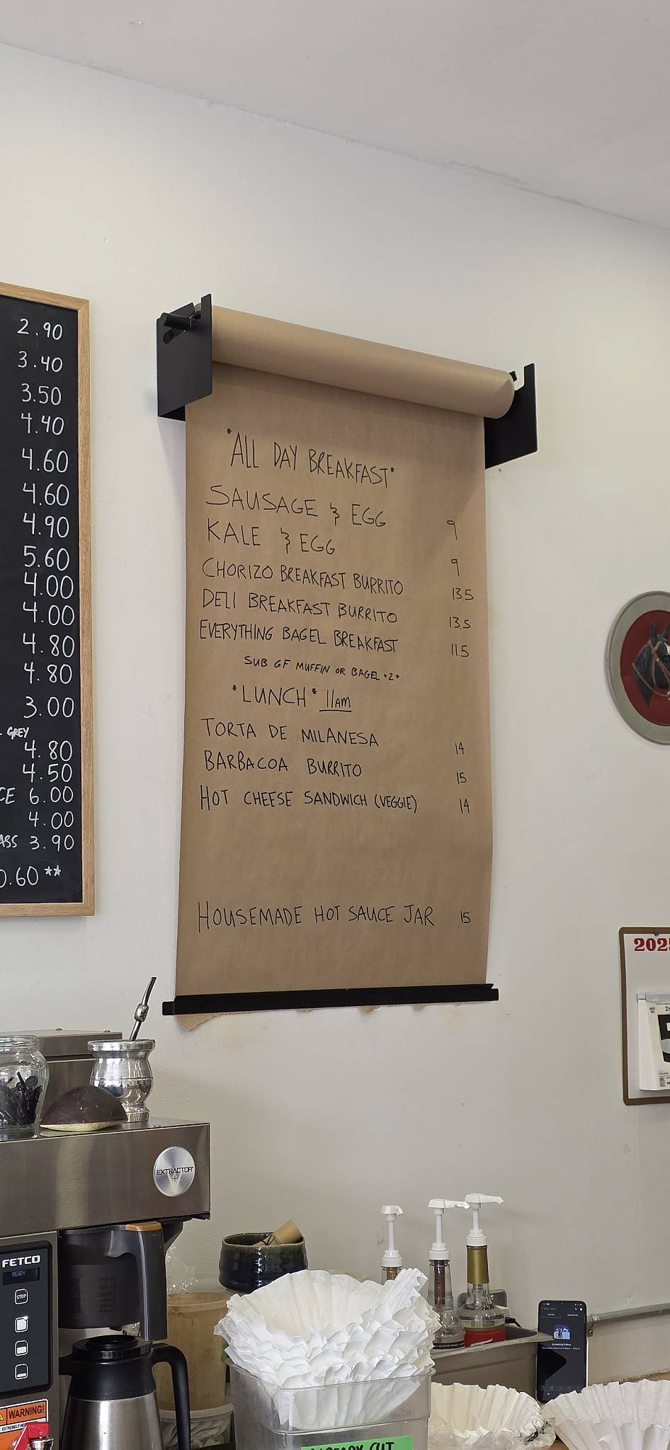 Menu at Masa Deli & Cafe, Toronto